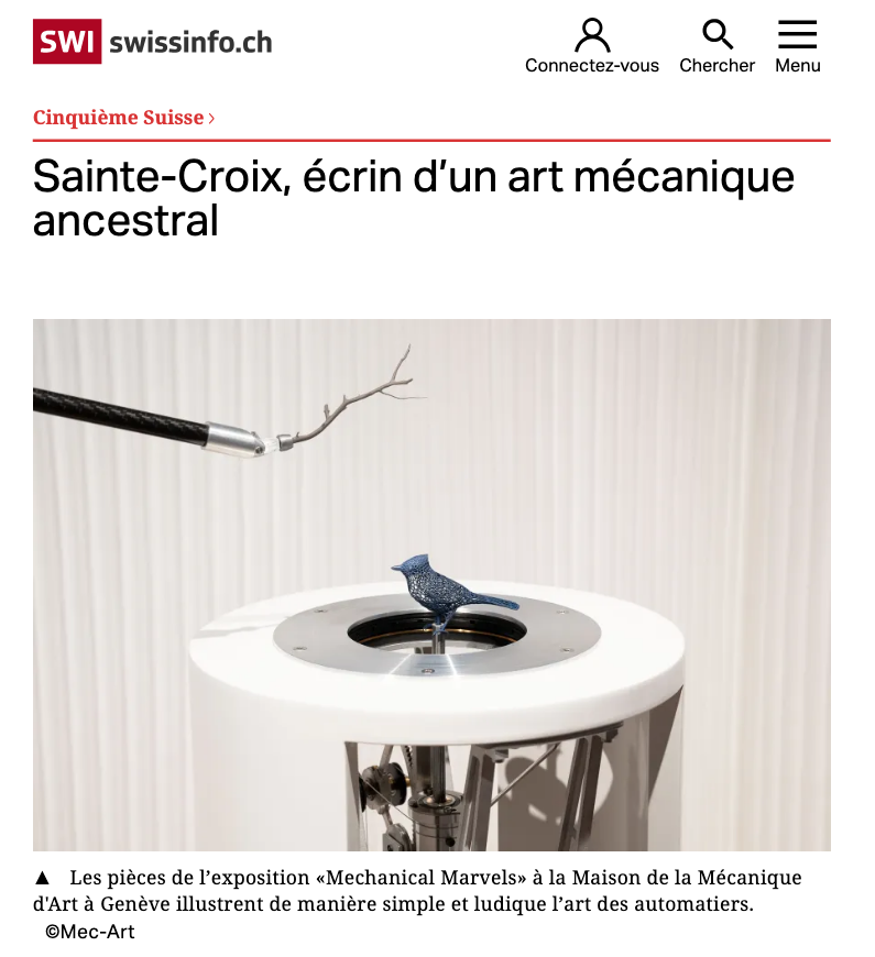 Sainte-Croix, écrin d’un art mécanique ancestral - Formation en ...